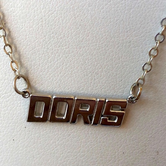 Jewelry | Vintage Silver Plated Doris Name Necklace Marked | Poshmark
